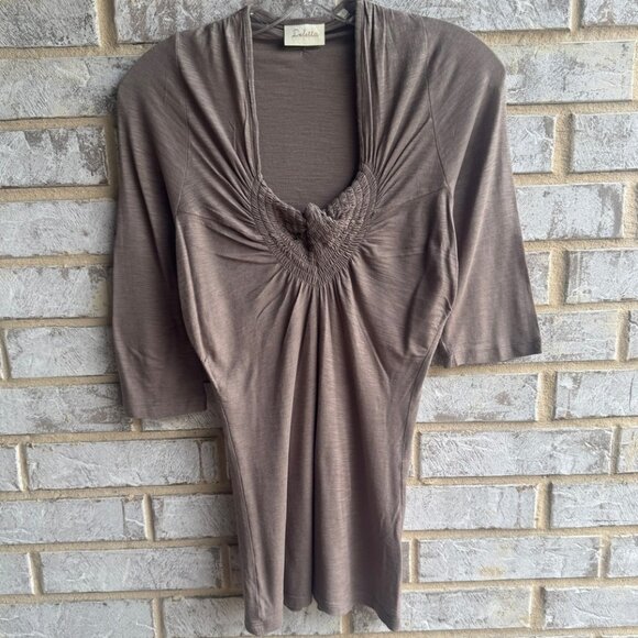 Deletta | Tops | Deletta Short Sleeve Drapery Vneck Cotton Blend Tee ...